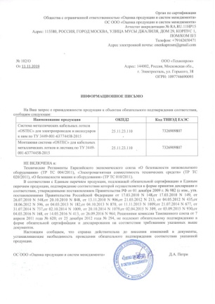 Сертификаты продукции ОСТЕК в PDF - Ostec.ru