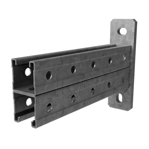 Купить консоль страт двойная 41х41, база 600, толщ. 2,0 мм, гор. цинк - Ostec.ru